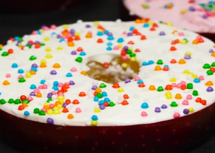 Easy Apple Fruit Donuts - easy apple fruit donuts